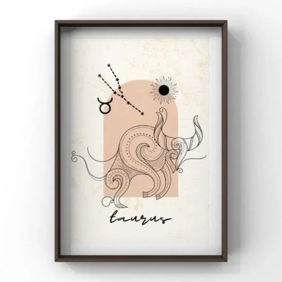 Triad Art & Design | Art | Taurus Zodiac Sign Constellation Boho Art ...